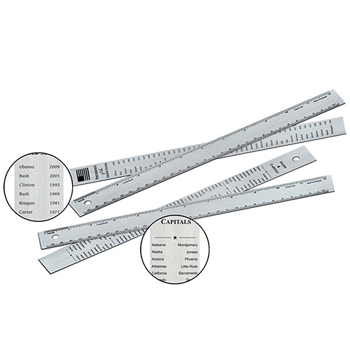 Alumicolor - 12" US Presidents Aluminum Ruler, Silver - 1610-1-Promo ...