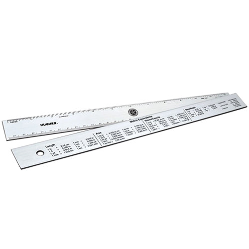 Alumicolor - 12" Ruler with Metric Conversions Table On Back, Silver ...